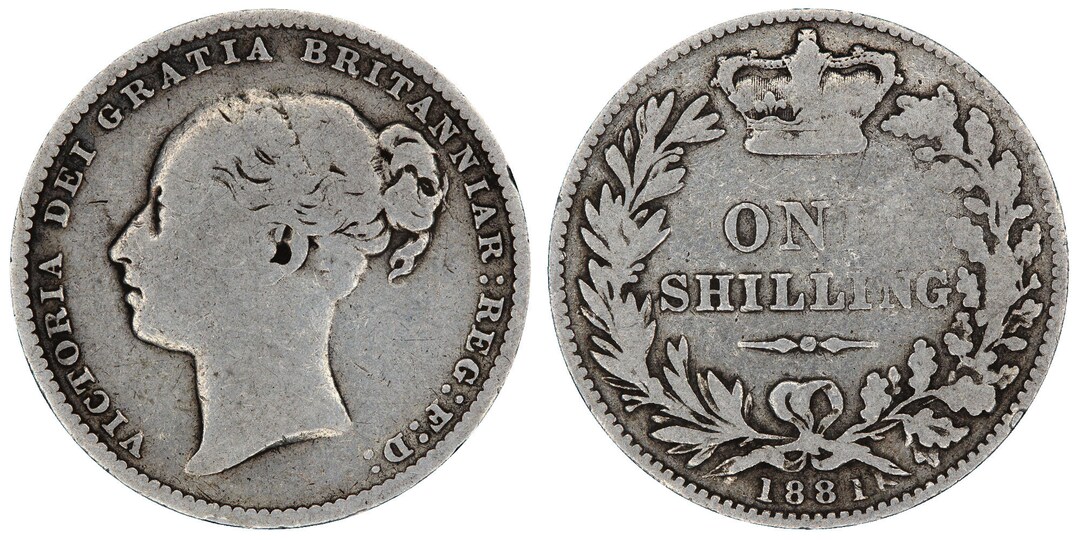 1881 Victoria Silver Shilling Coin of Great Britain - Etsy