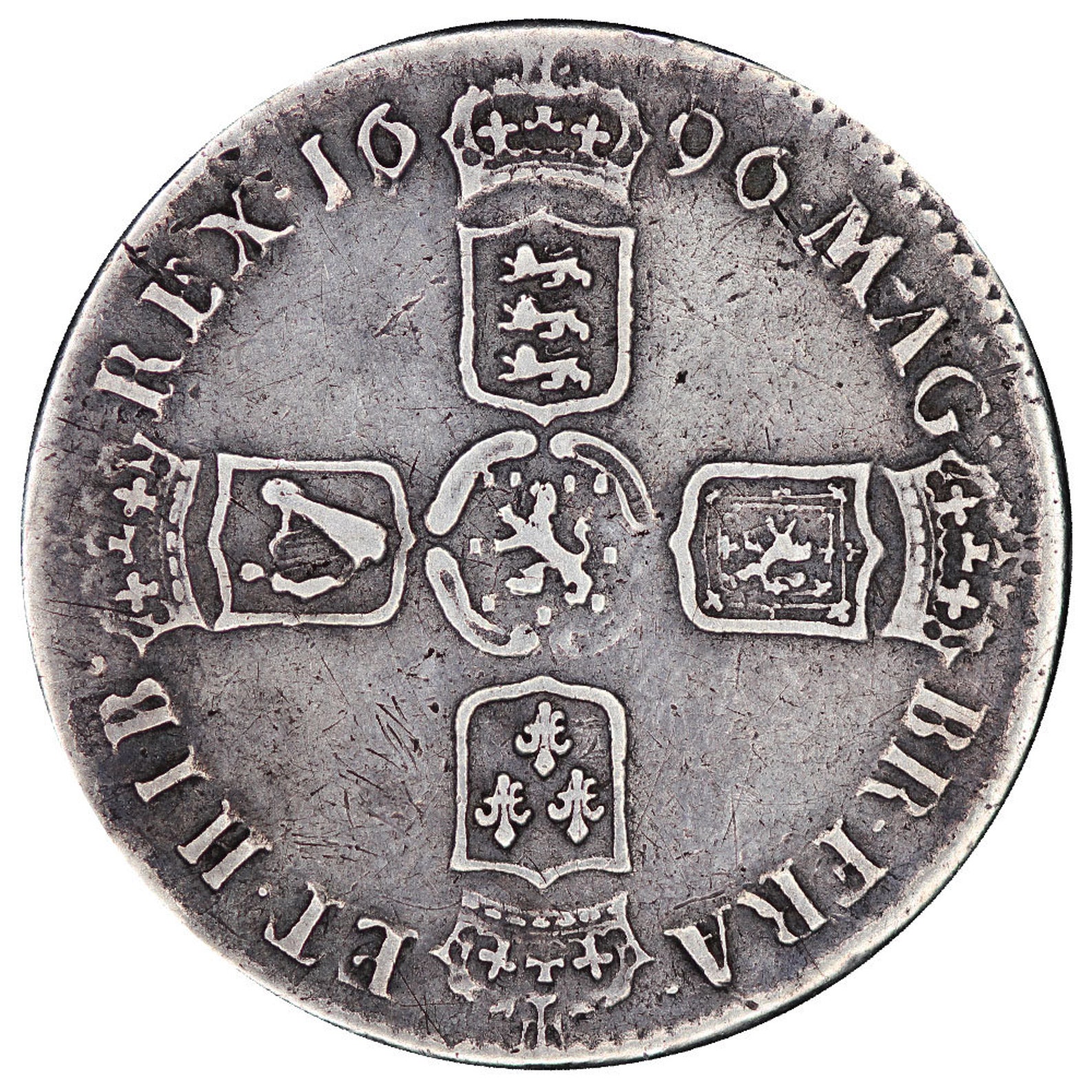 Halfcrown 1696 William III English Silver Coin Rare ERROR in DEC∀S - Etsy