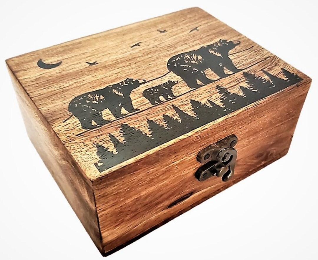 Bear Jewelry Box Trinket Box Treasure Box Keepsake Box. Bear Cabin ...