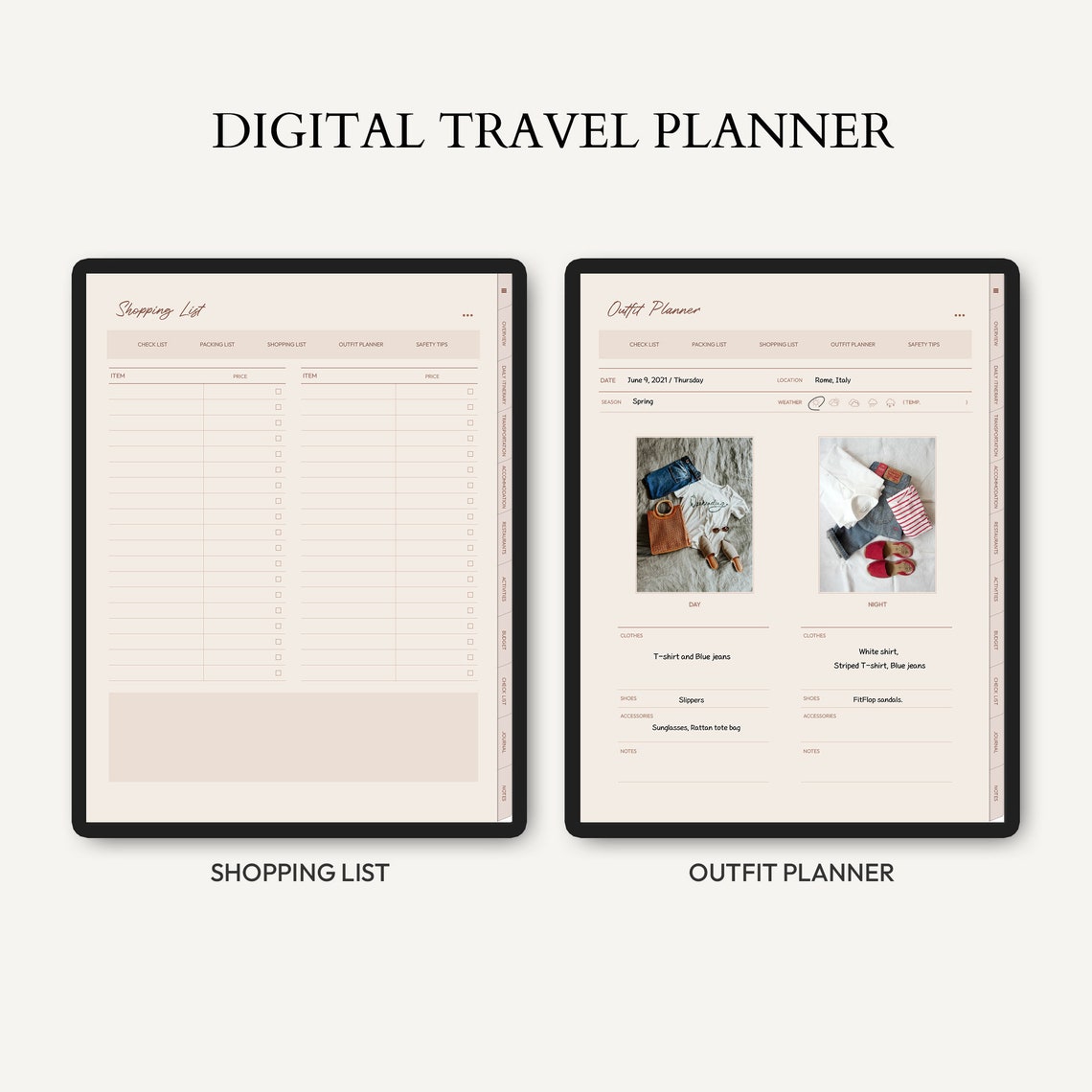 Digital Travel Planner, Goodnotes Travel Planner, Travel Itinerary ...