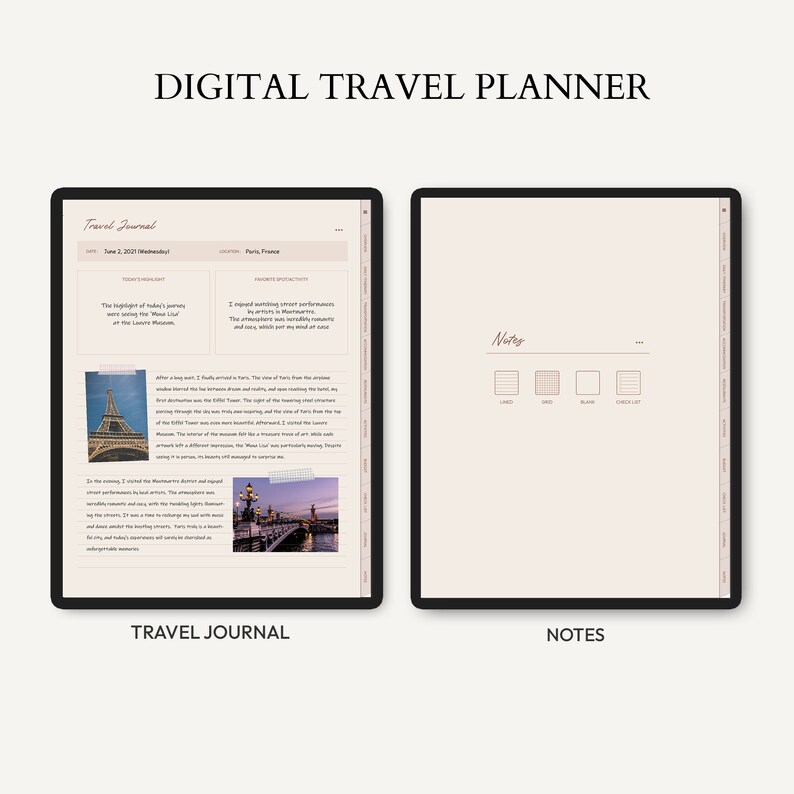 Digital Travel Planner, Goodnotes Travel Planner, Travel Itinerary ...