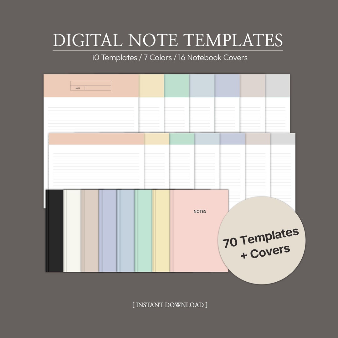 Digital Note Templates for Goodnotes Notability Ipad/ Pastel - Etsy