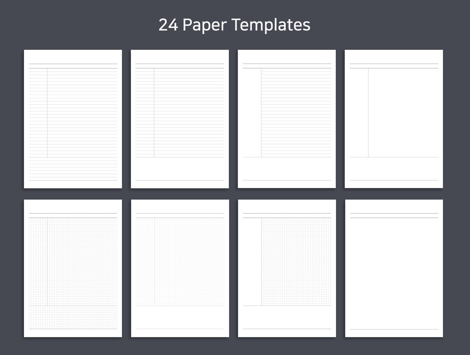 24 Digital Note Taking Paper Template for Goodnotes Notability A4 ...