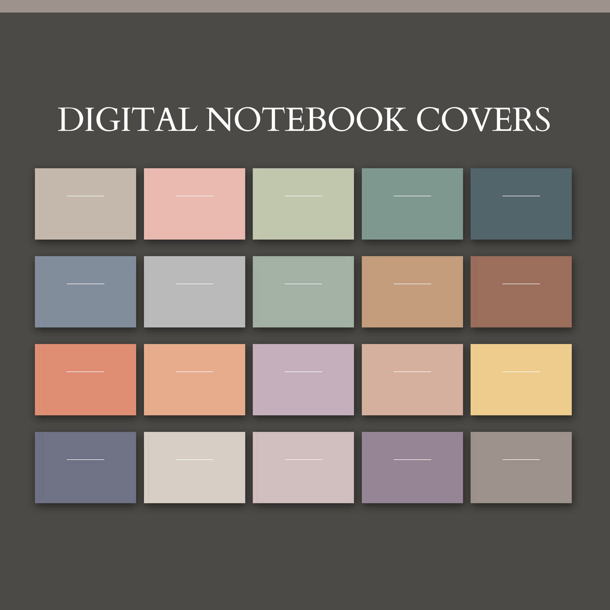 20 Digital Notebook Covers Landscape Horizontal Minimal Cover Goodnotes ...