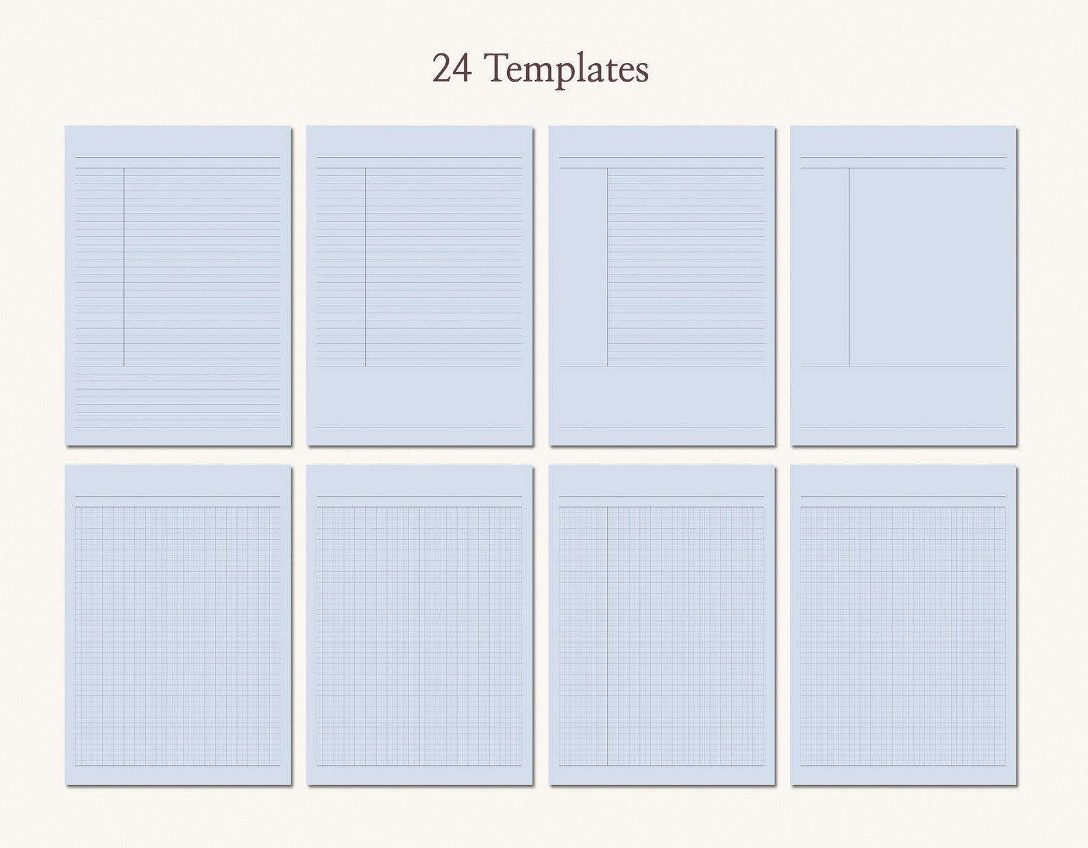 Digital Note Templates for Goodnotes Notability 8 Pastel | Etsy
