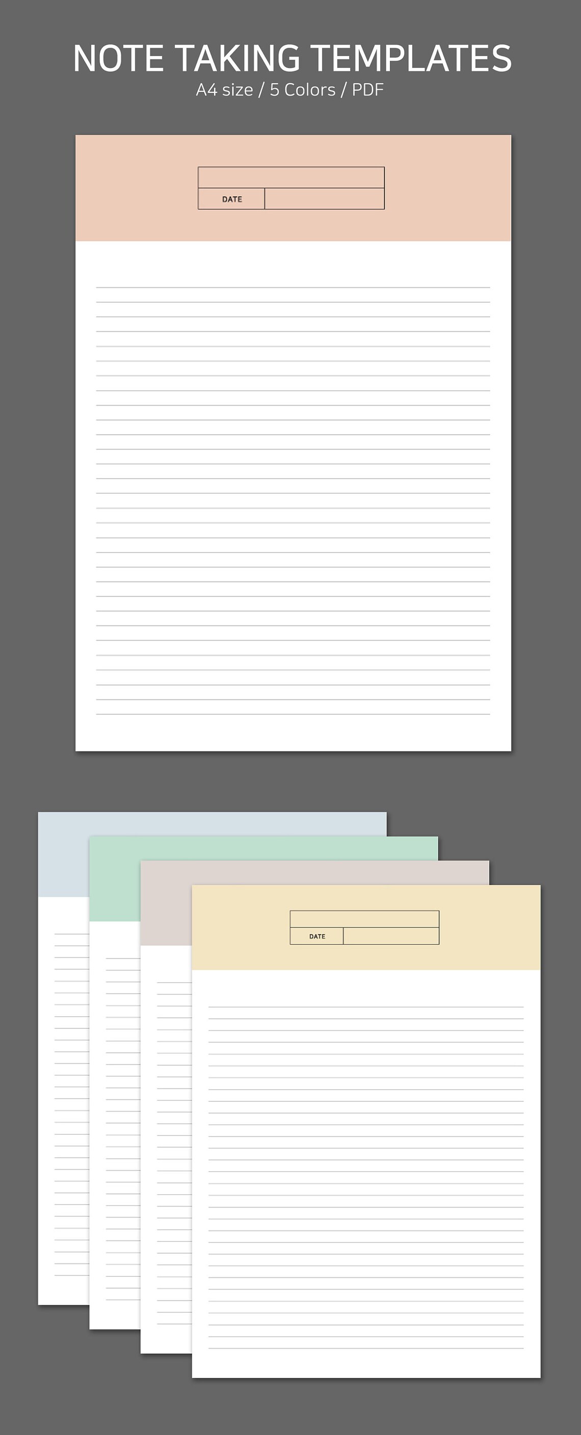 Digital Note Taking Paper Template For Goodnotes Notability A4 Etsy