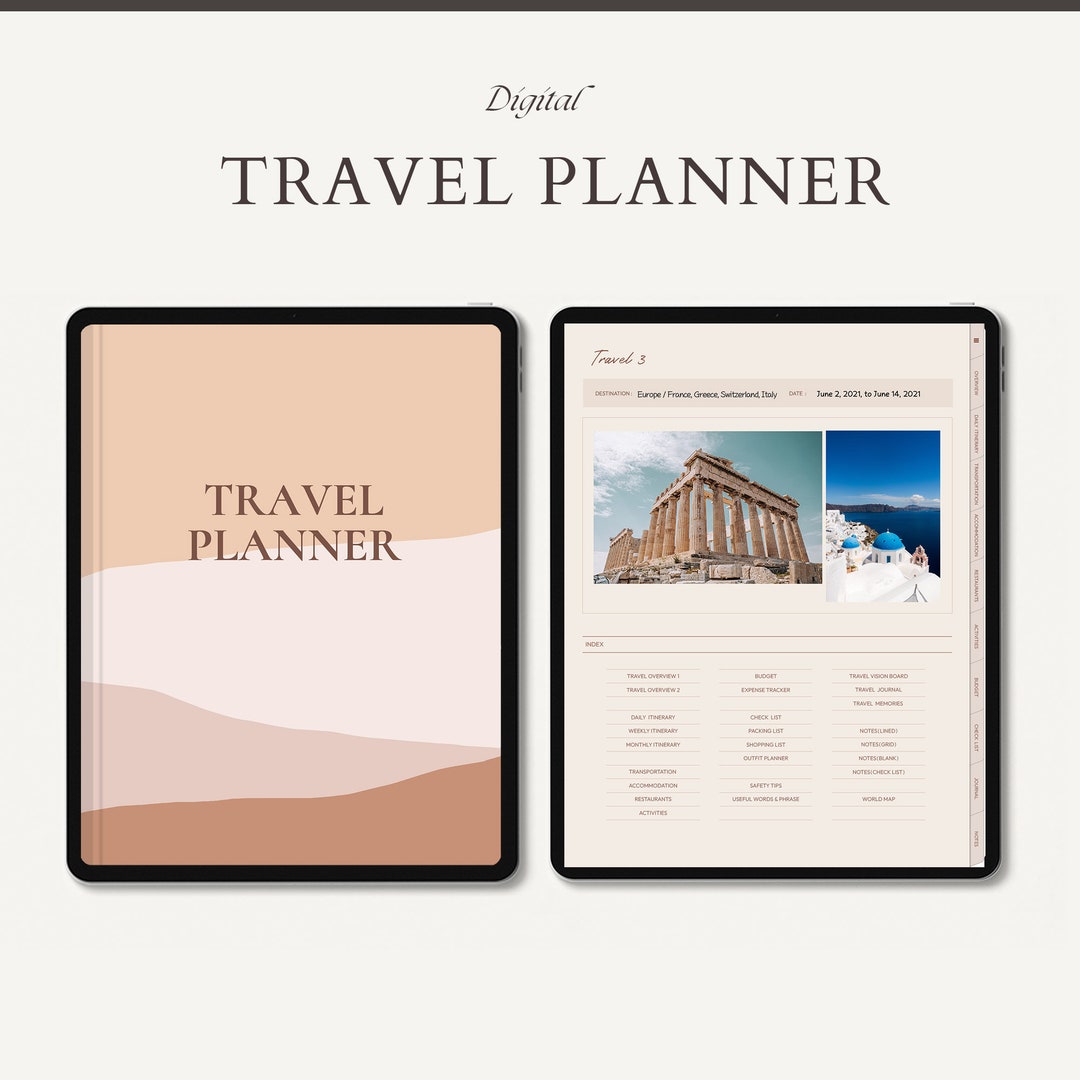 Digital Travel Planner, Goodnotes Travel Planner, Travel Itinerary ...