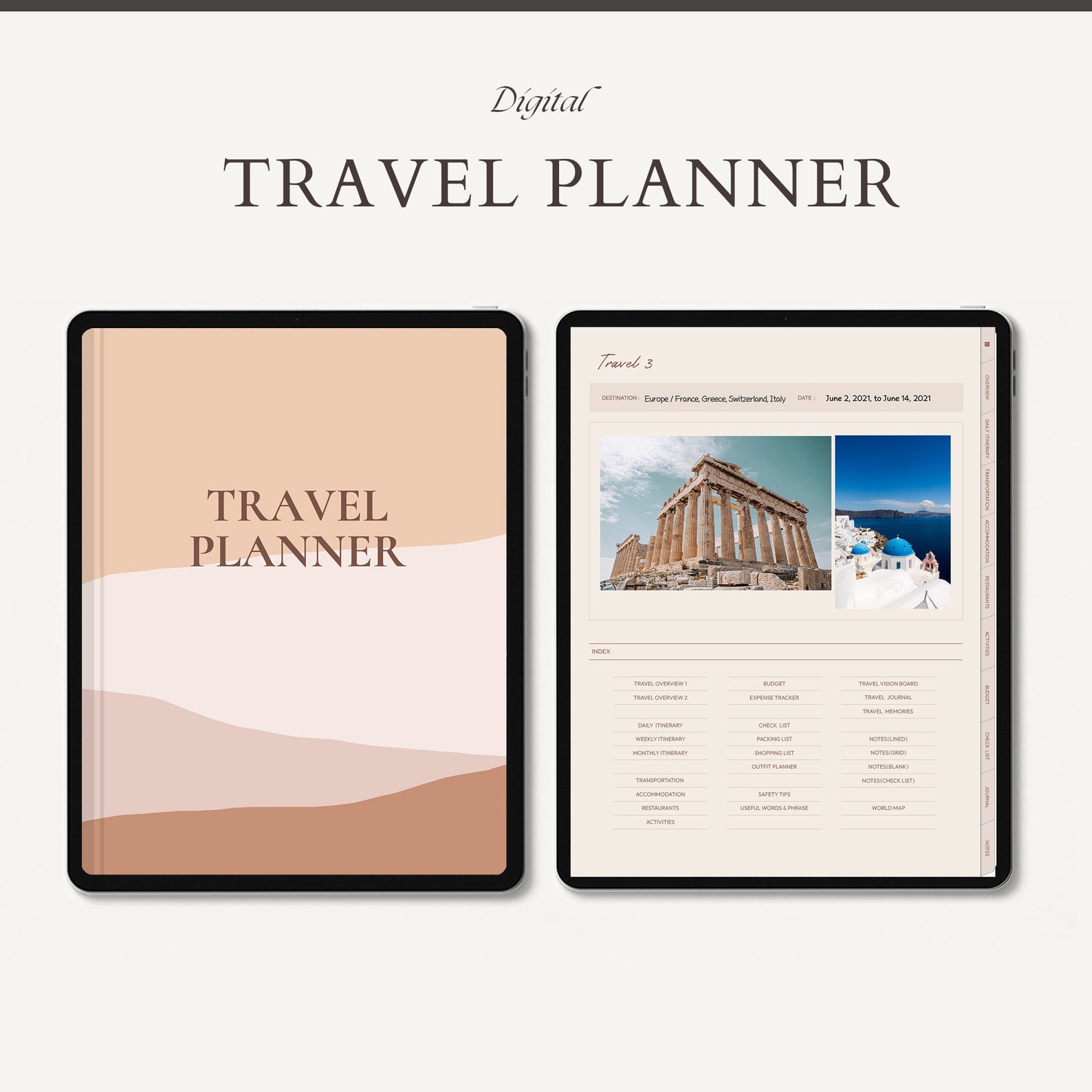 Digital Travel Planner, Goodnotes Travel Planner, Travel Itinerary ...