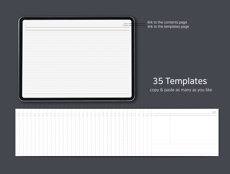 20-section Digital Notebook: Lined, Cornell, Grid Paper for Goodnotes ...