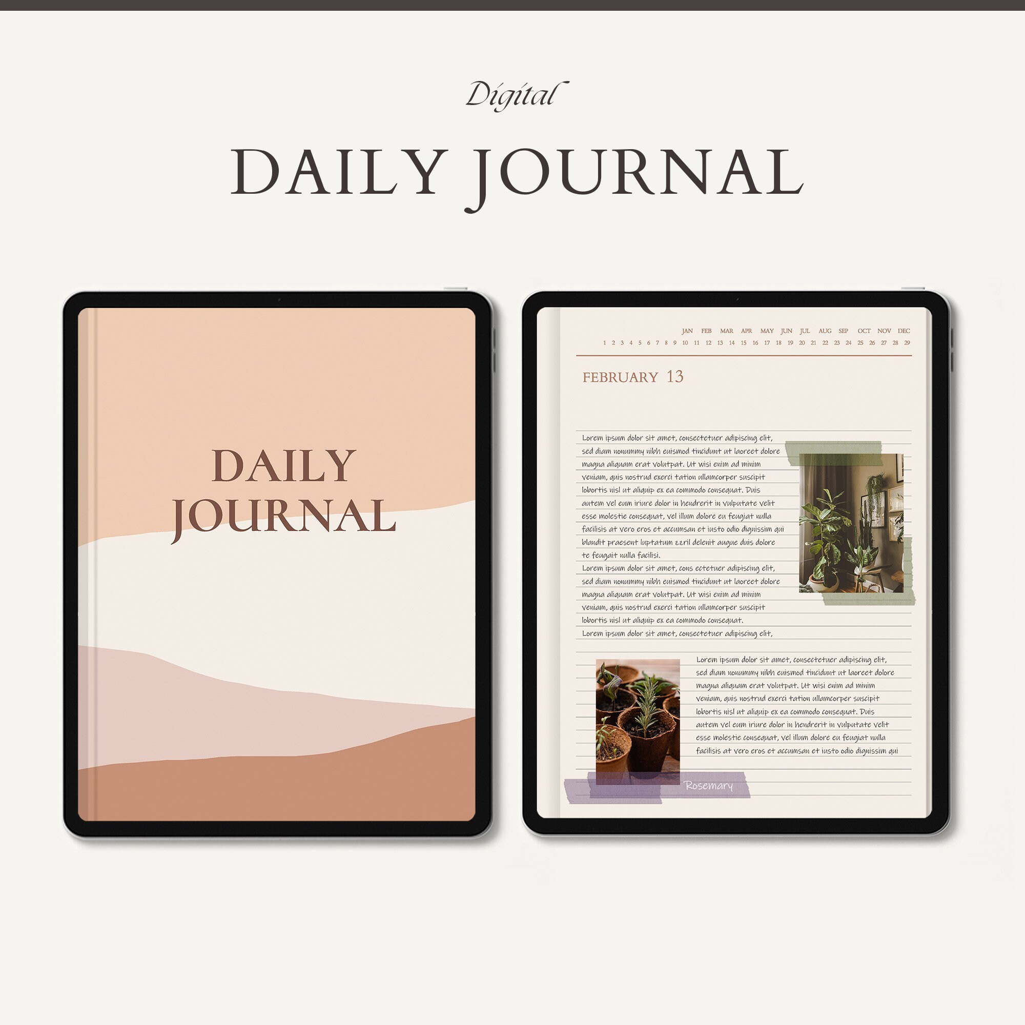 Digital Daily Journal / Goodnotes iPad / Digital Diary / Hyperlinked ...