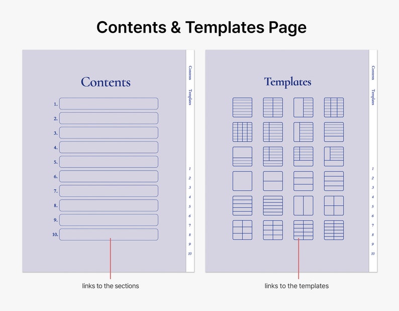Digital Notebook 10 Colors / 10 Sections / 24 Note Templates ...