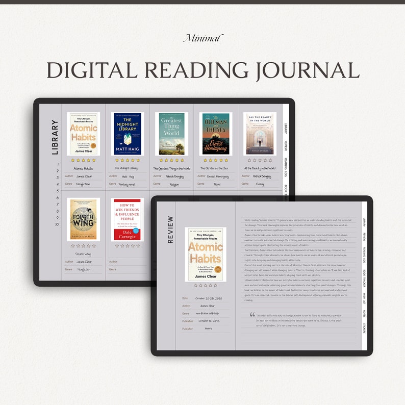 Digital Reading Journal for 100 Books - Violet / Book Review / Book ...