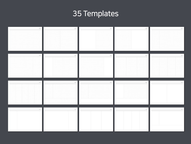 20-section Digital Notebook: Lined, Cornell, Grid Paper for Goodnotes ...
