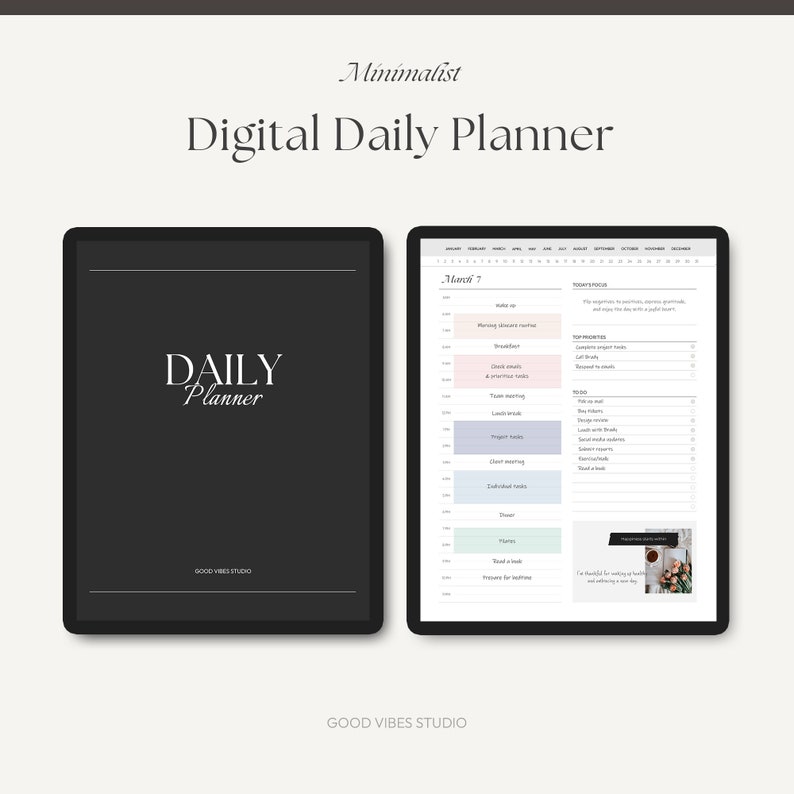 Digital Daily Planner 366 Days + 365 Days Minimalist Planner Simple ...