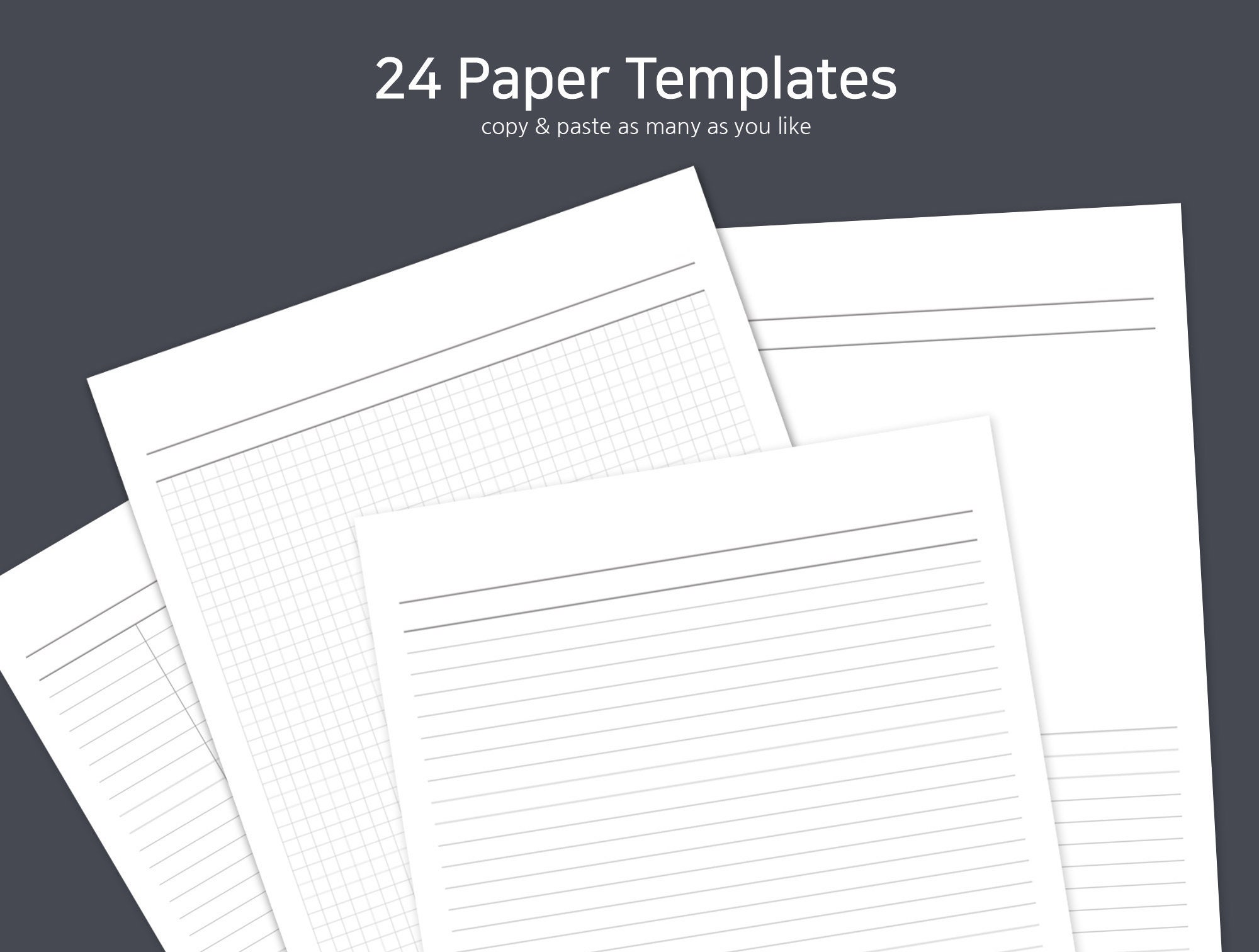 24 Digital Note Taking Paper Template for Goodnotes Notability A4 ...
