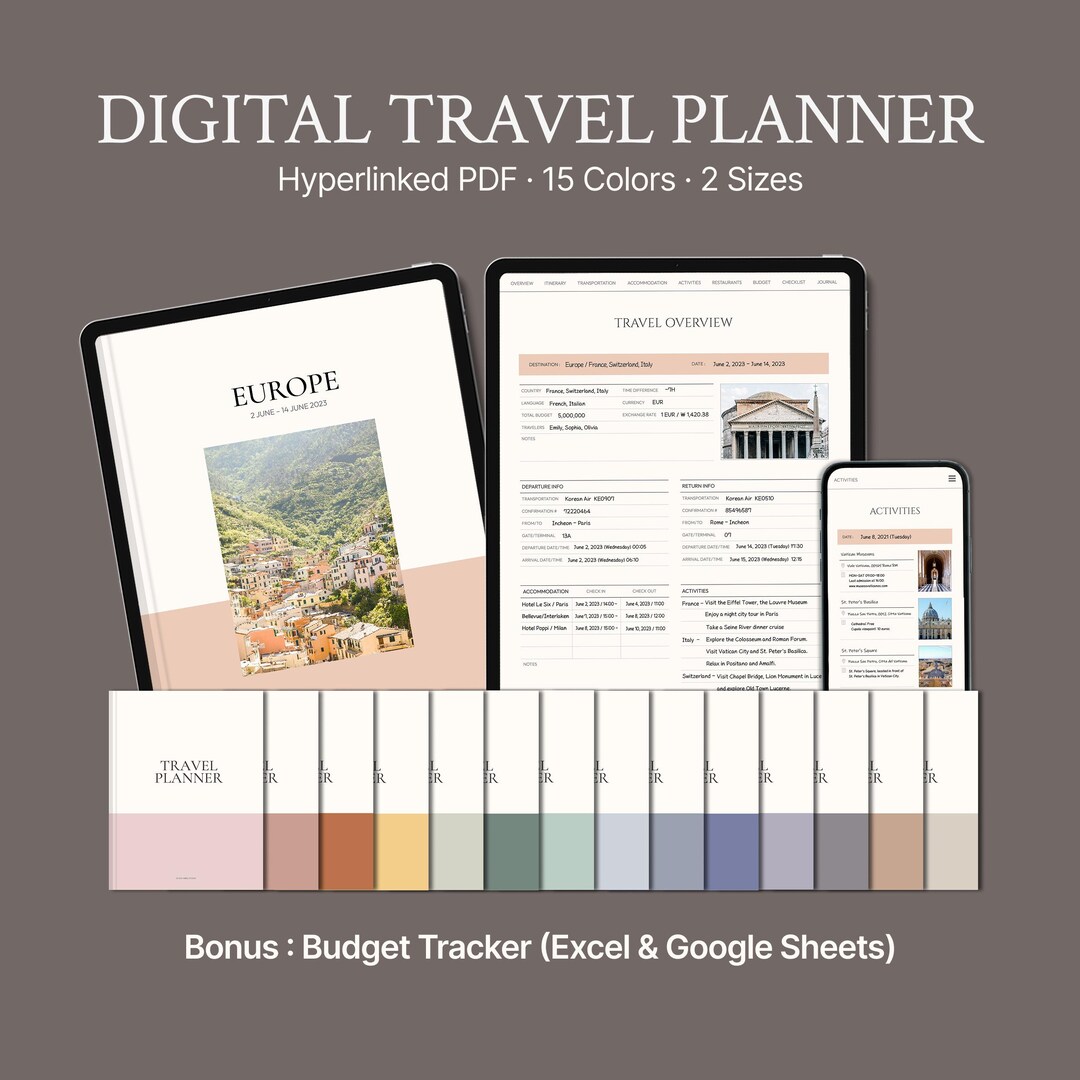 Digital Travel Planner iPad Itinerary & Journal Templates | Goodnotes ...