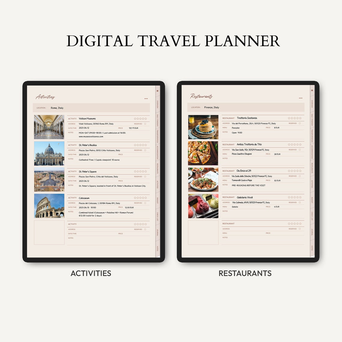 Digital Travel Planner, Goodnotes Travel Planner, Travel Itinerary ...