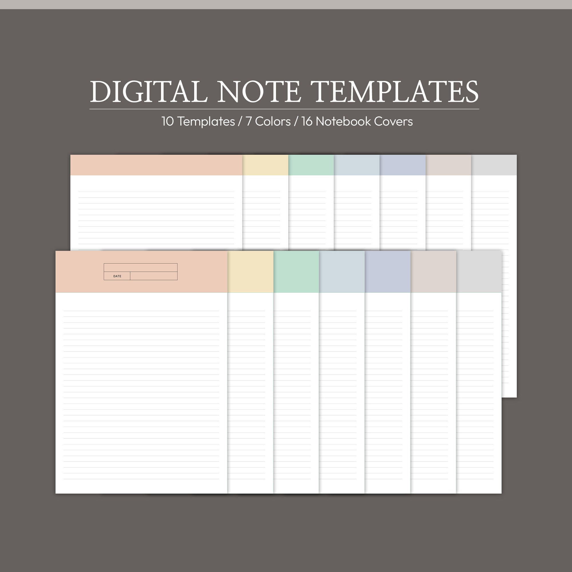 Digital Note Templates for Goodnotes Notability Ipad/ Pastel Color ...