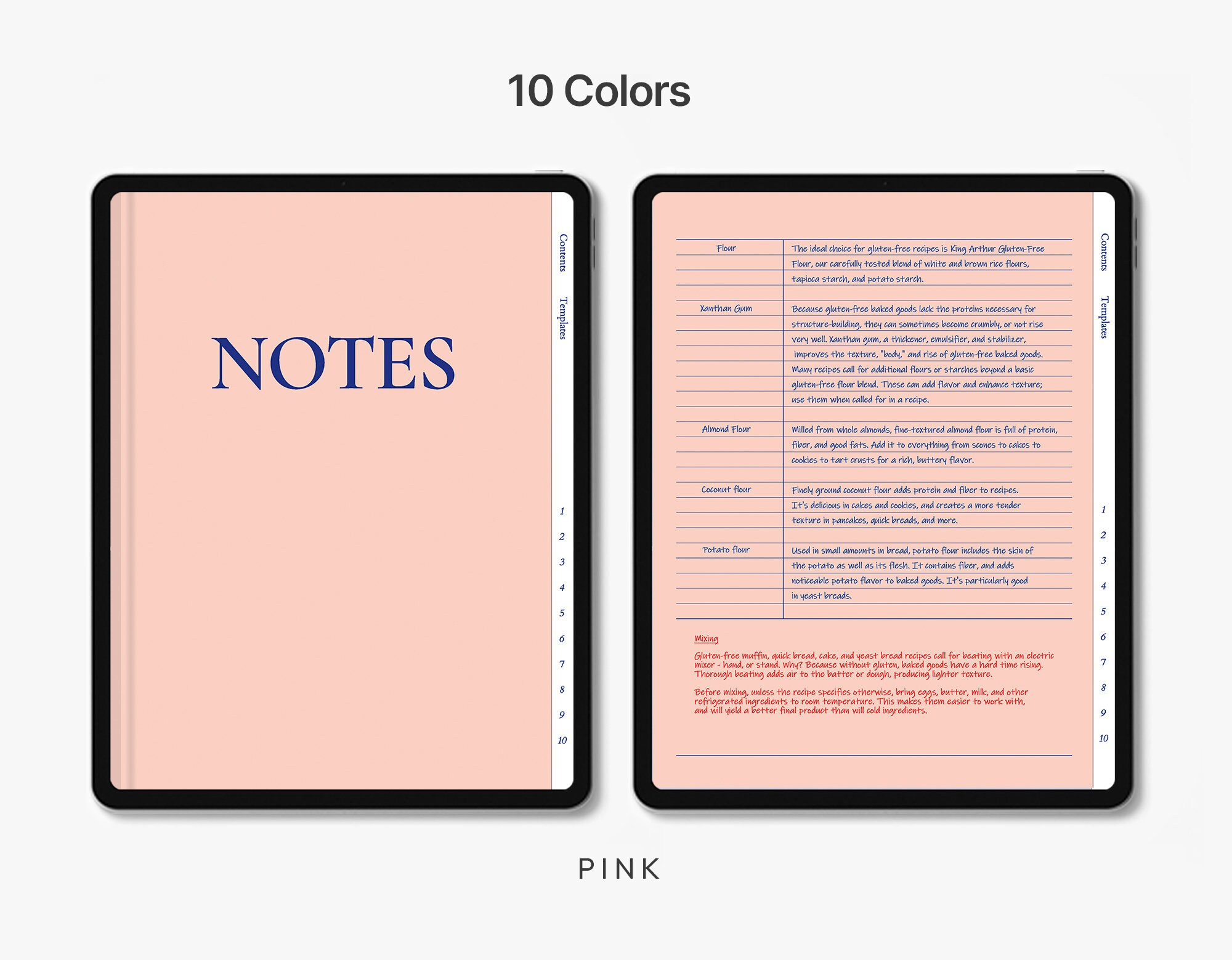 Digital Notebook 10 Colors / 10 Sections / 24 Note Templates ...