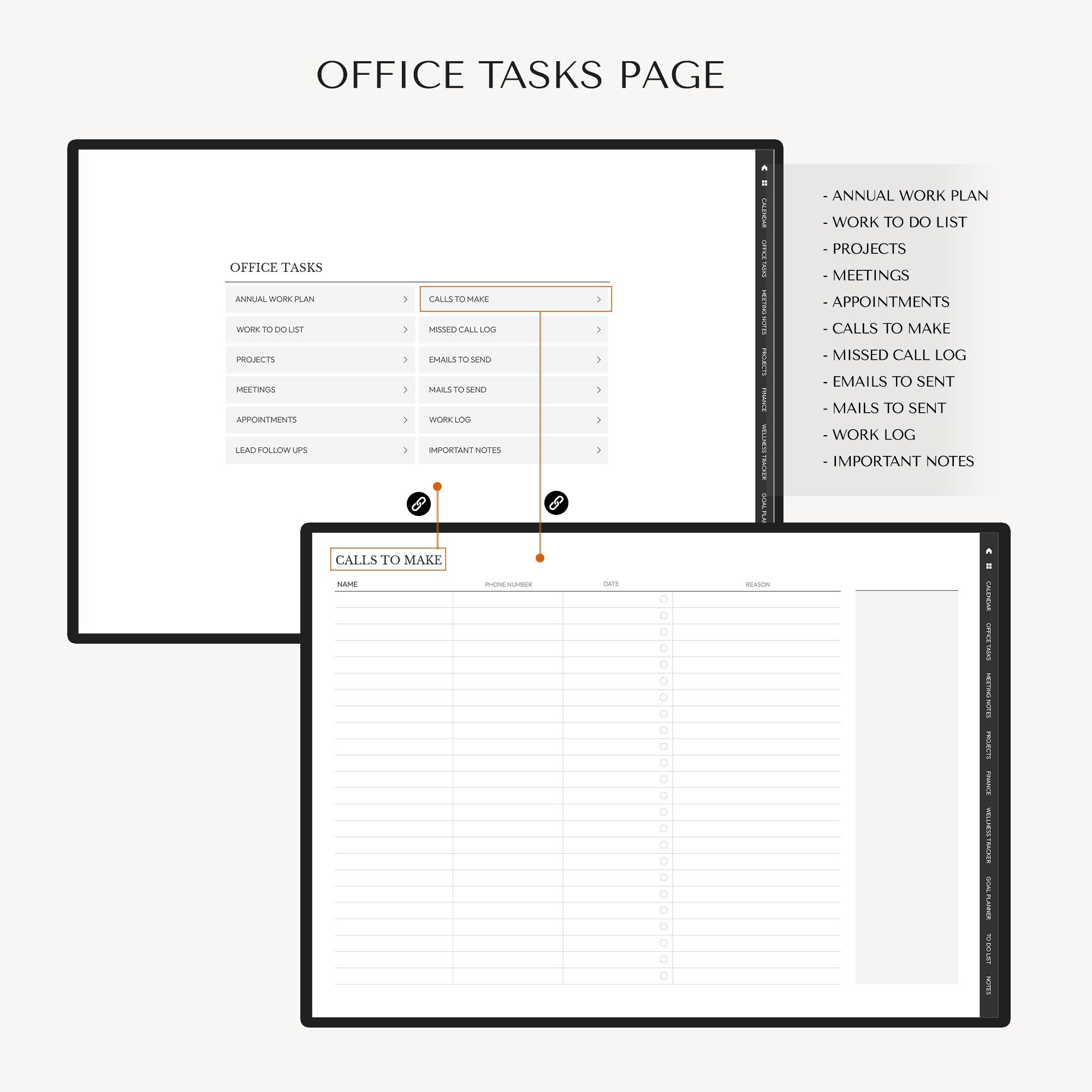 Undated Digital Work-life Balance Planner | Office & Task Organizer ...