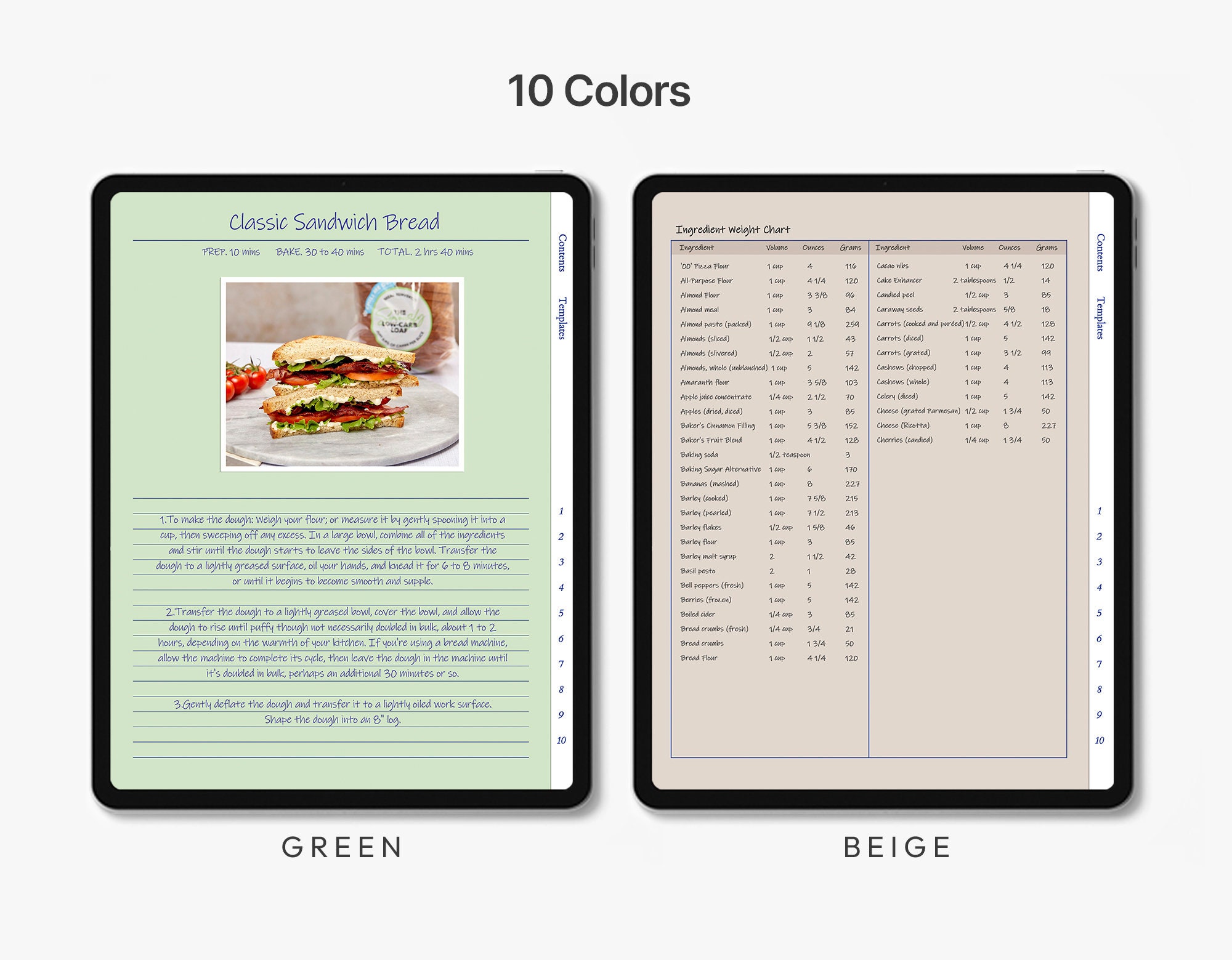 Digital Notebook 10 Colors / 10 Sections / 24 Note Templates ...