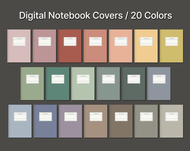 20 Digital Notebook Covers Goodnotes Notebook Covers Minimal - Etsy
