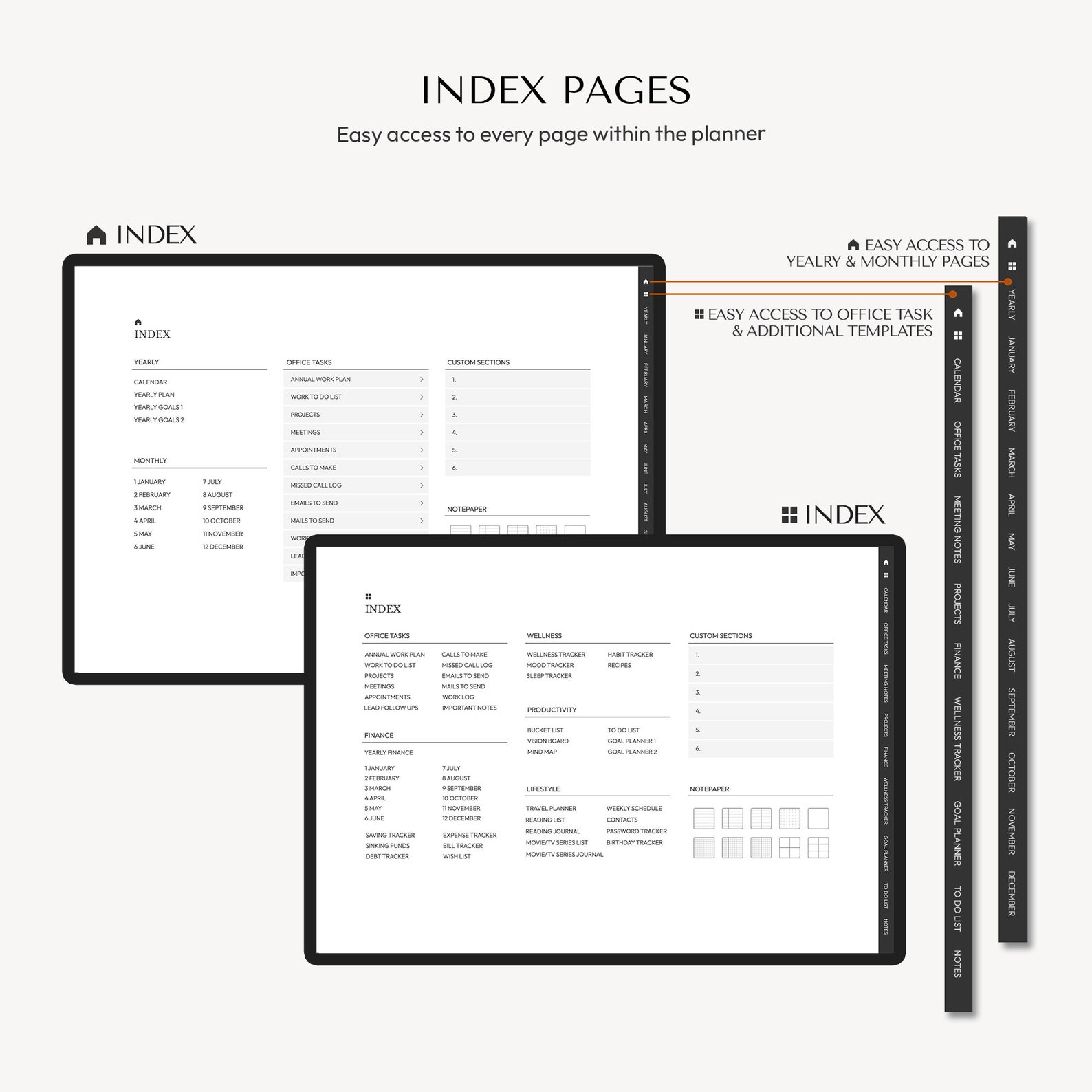 Undated Digital Work-life Balance Planner | Office & Task Organizer ...