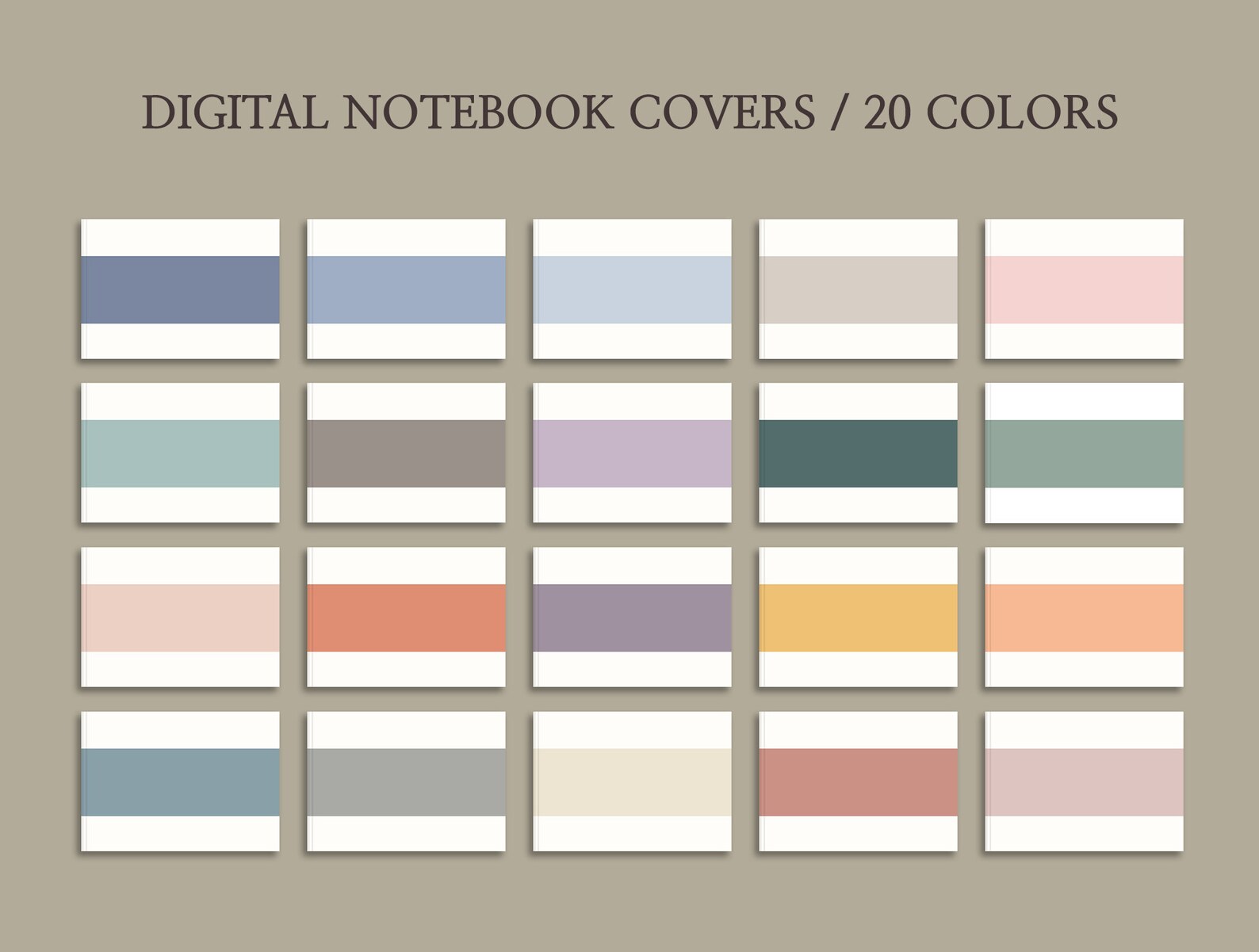 20 Digital Notebook Covers Landscape Goodnotes Pastel Covers Minimal ...