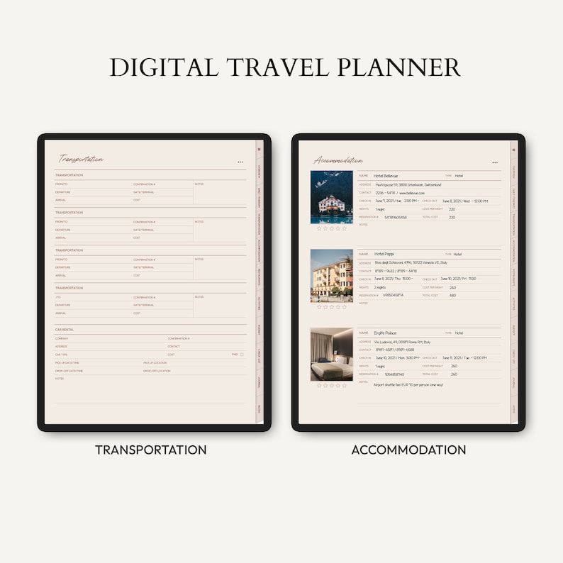 Digital Travel Planner, Goodnotes Travel Planner, Travel Itinerary ...