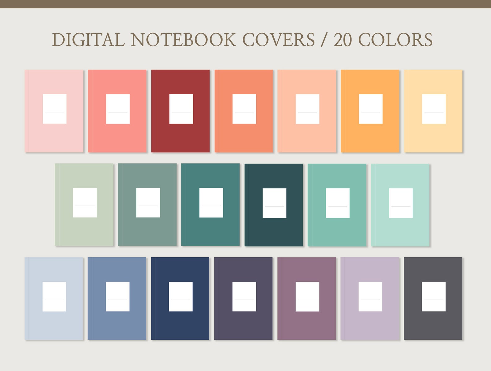 20 Digital Notebook Covers Goodnotes Notebook Covers Minimal - Etsy