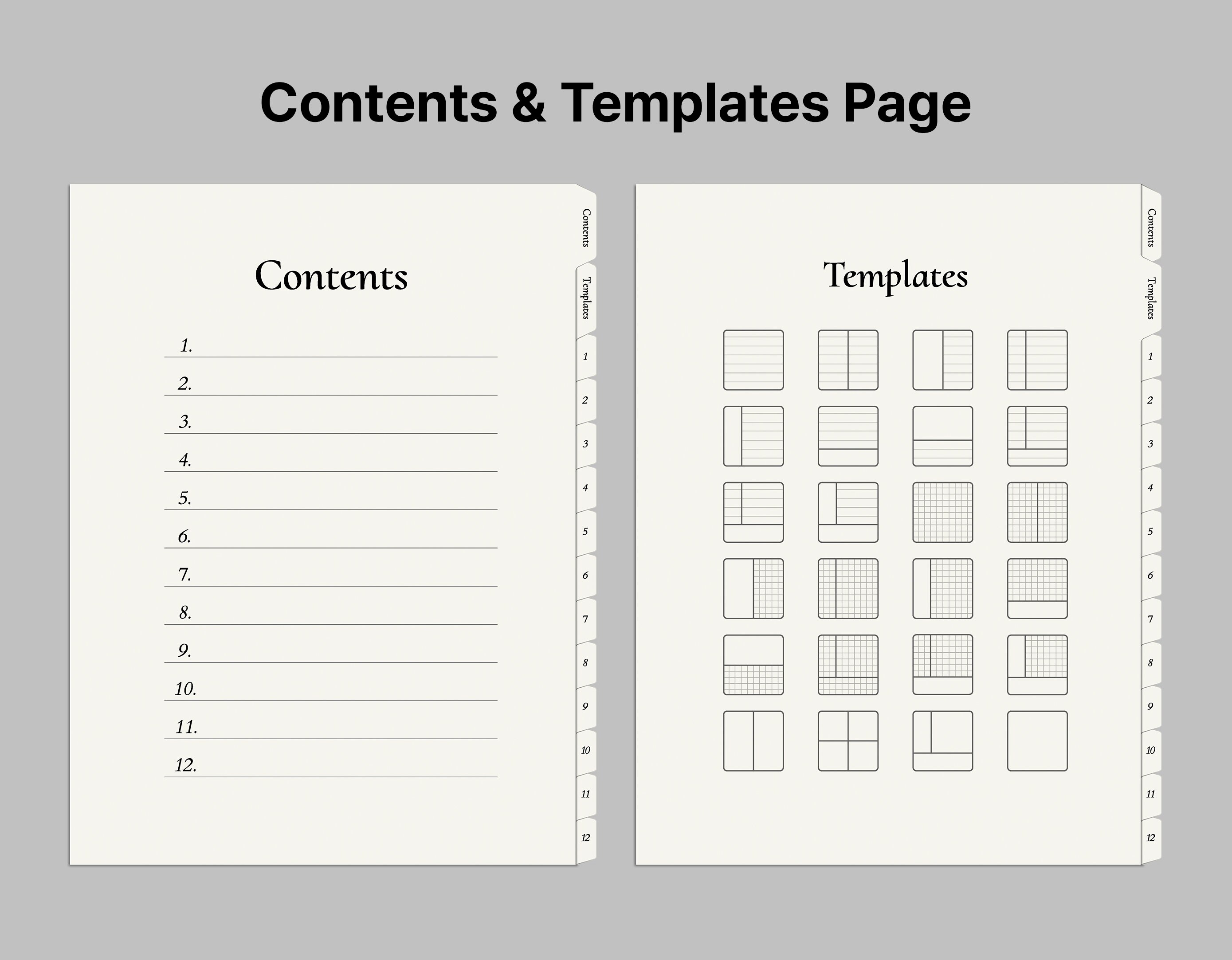 12 Tab Digital Hyperlinked Notebook for Goodnotes Notability / - Etsy