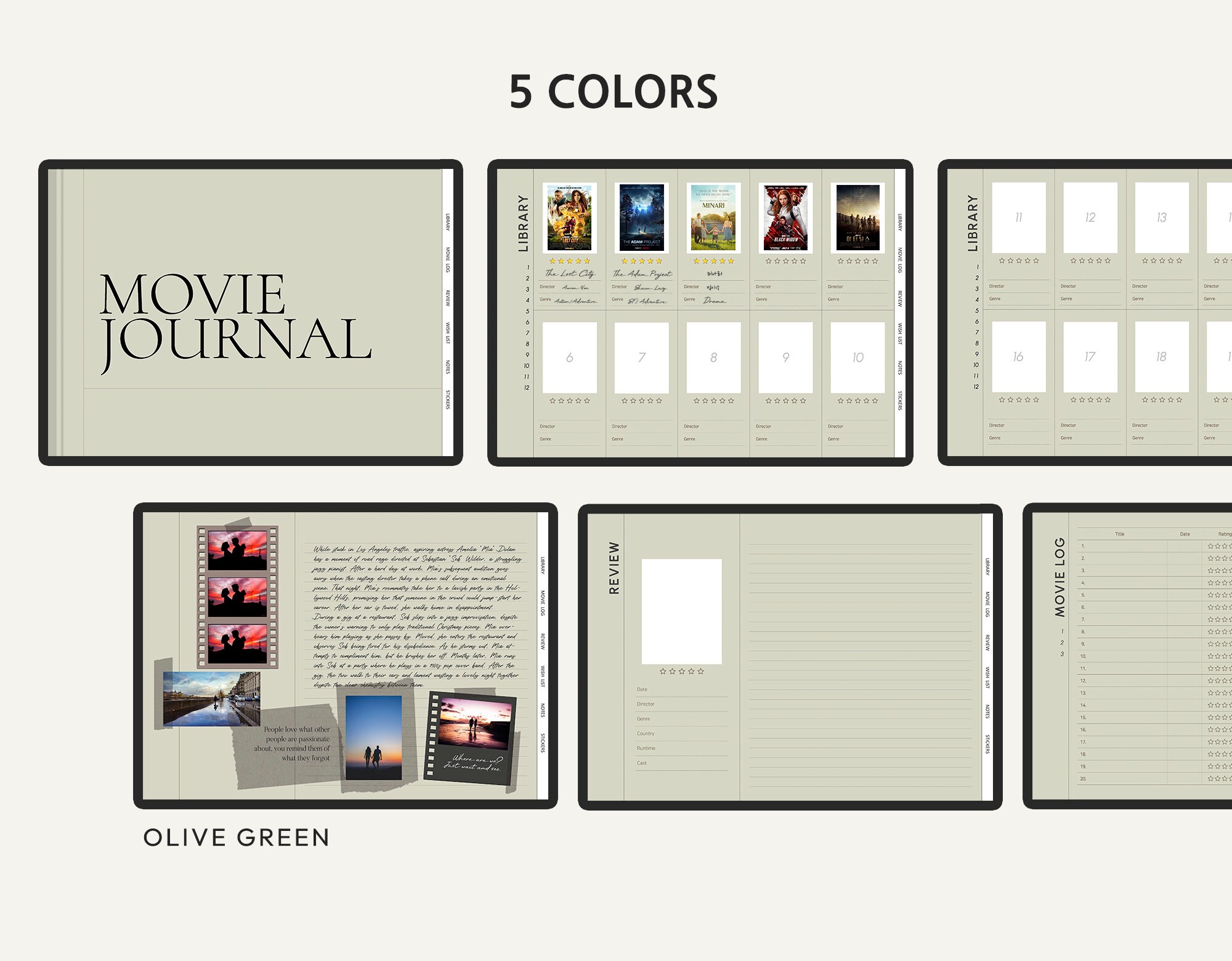 Digital Movie Journal for 120 Movies 5colors / Film Review for iPad ...