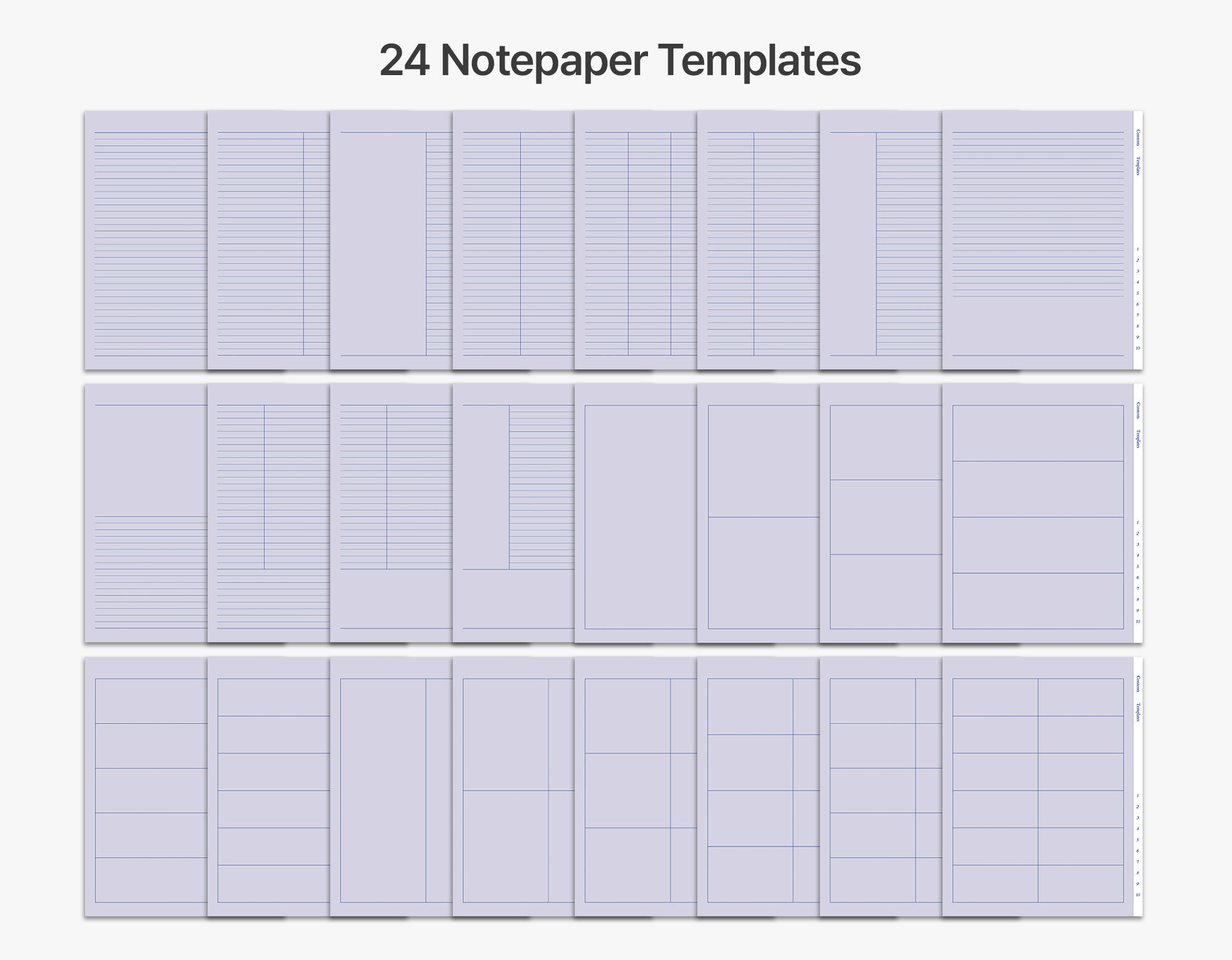 Digital Notebook 10 Colors / 10 Sections / 24 Note Templates ...