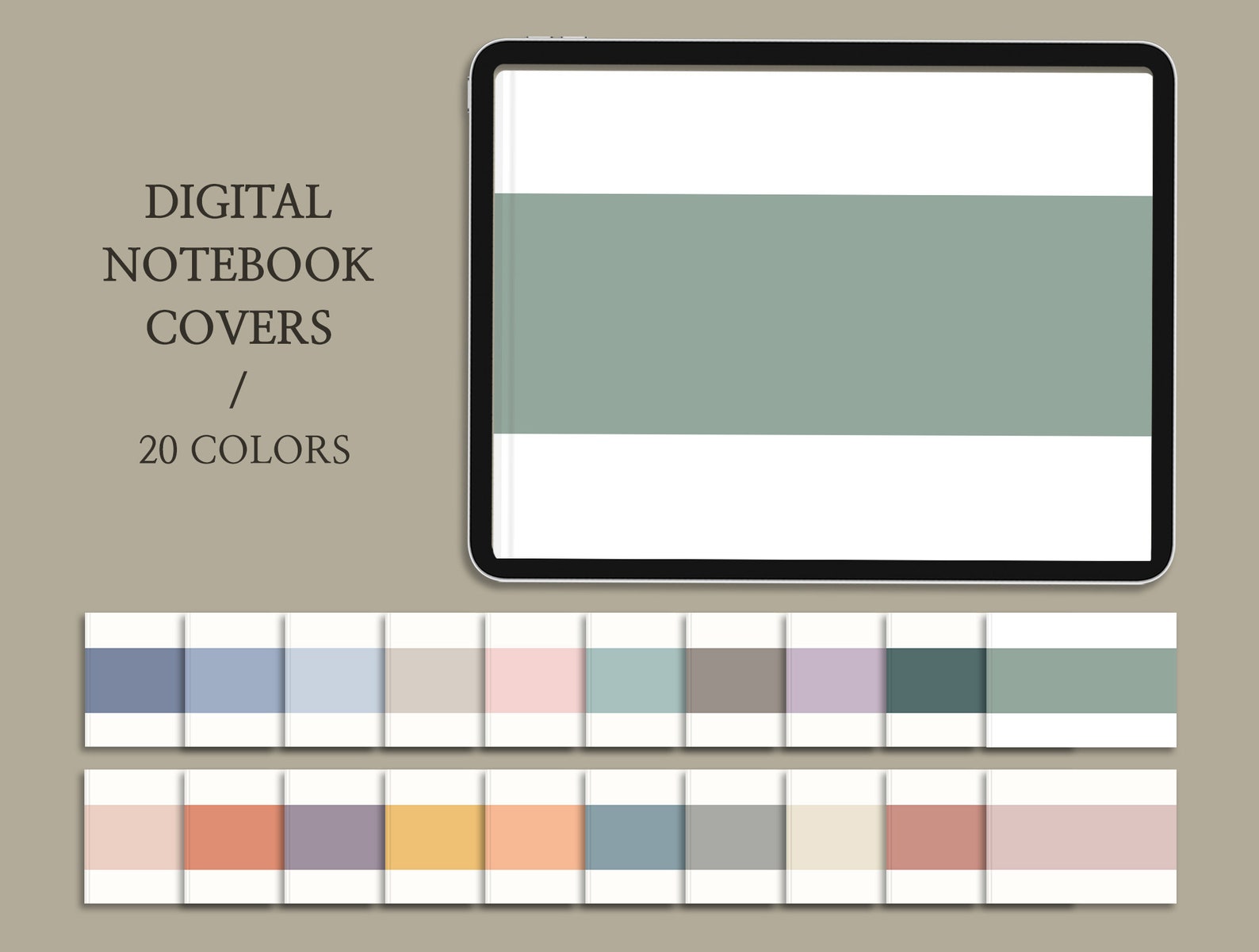 20 Pastel Digital Notebook Covers : Landscape for Goodnotes ...