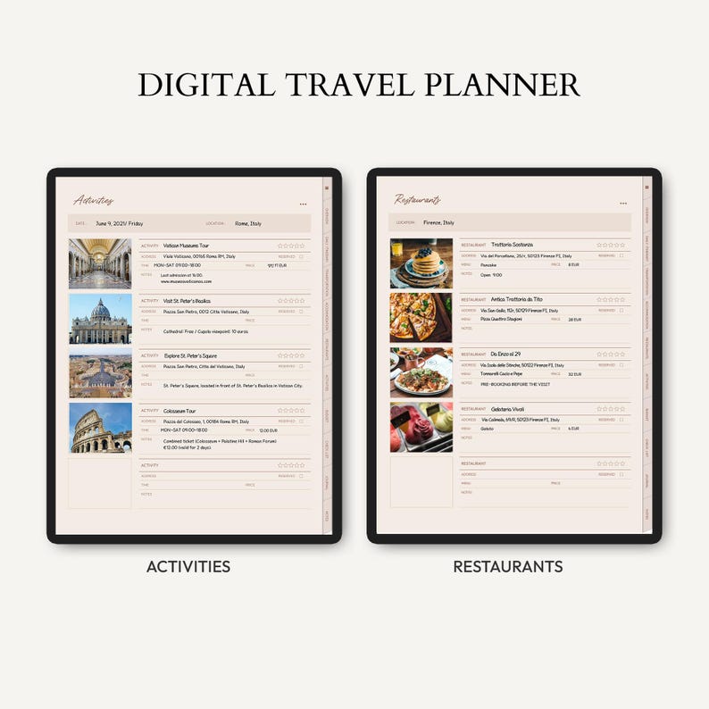 Digital Travel Planner, Goodnotes Travel Planner, Travel Itinerary ...