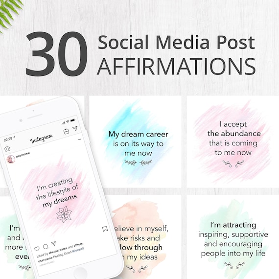 Affirmation Posts for Instagram and Facebook with Professional | Etsy