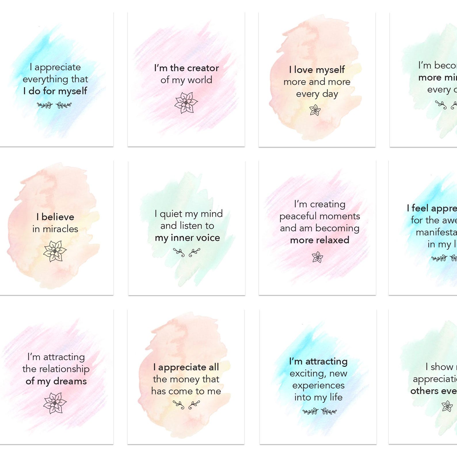 Journal Affirmations, Printable, Cut, Journaling Inspiration ...