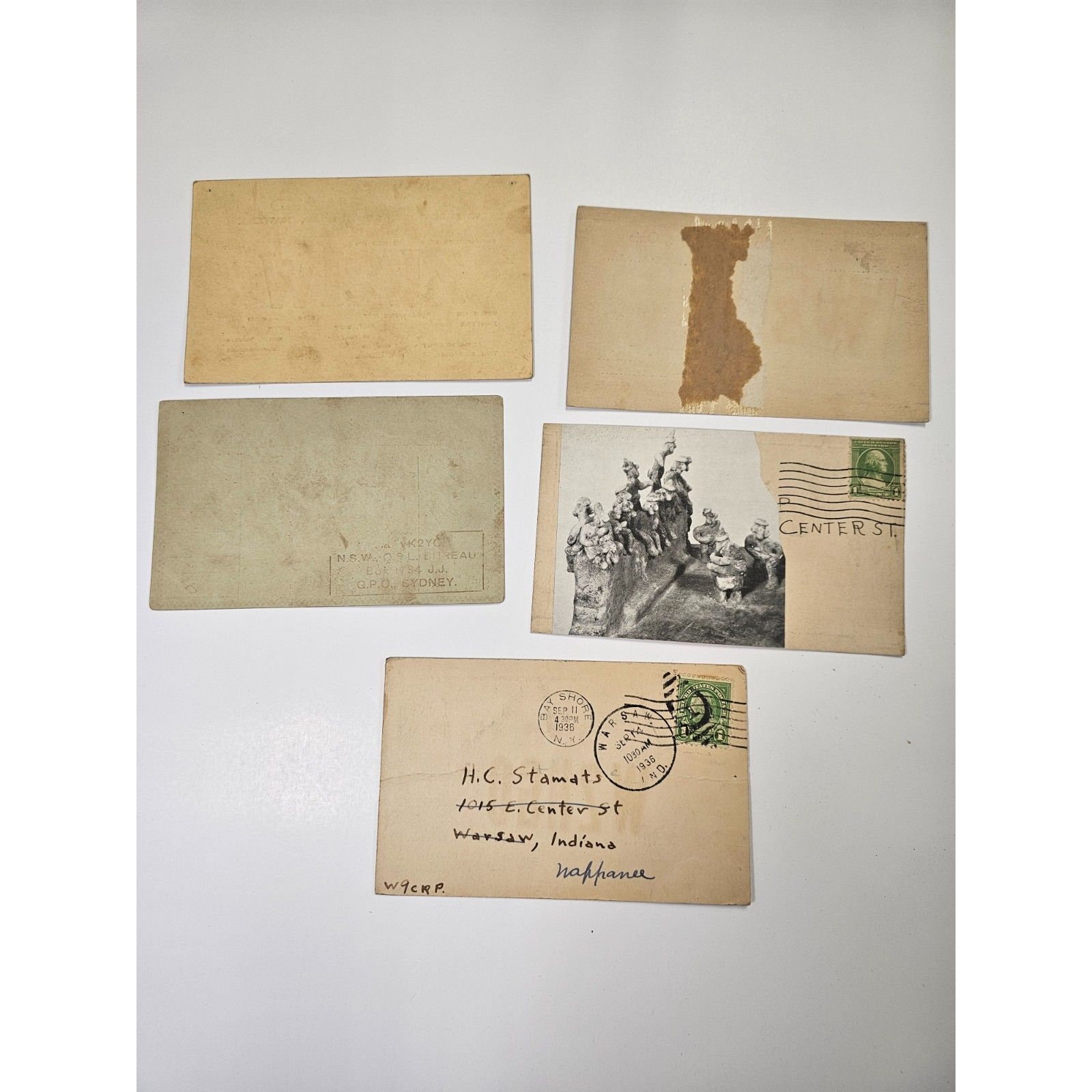 Lot QSL HAM Radio Cards 1930s Cb Shortwave 5 Postcard Vintage Australia ...