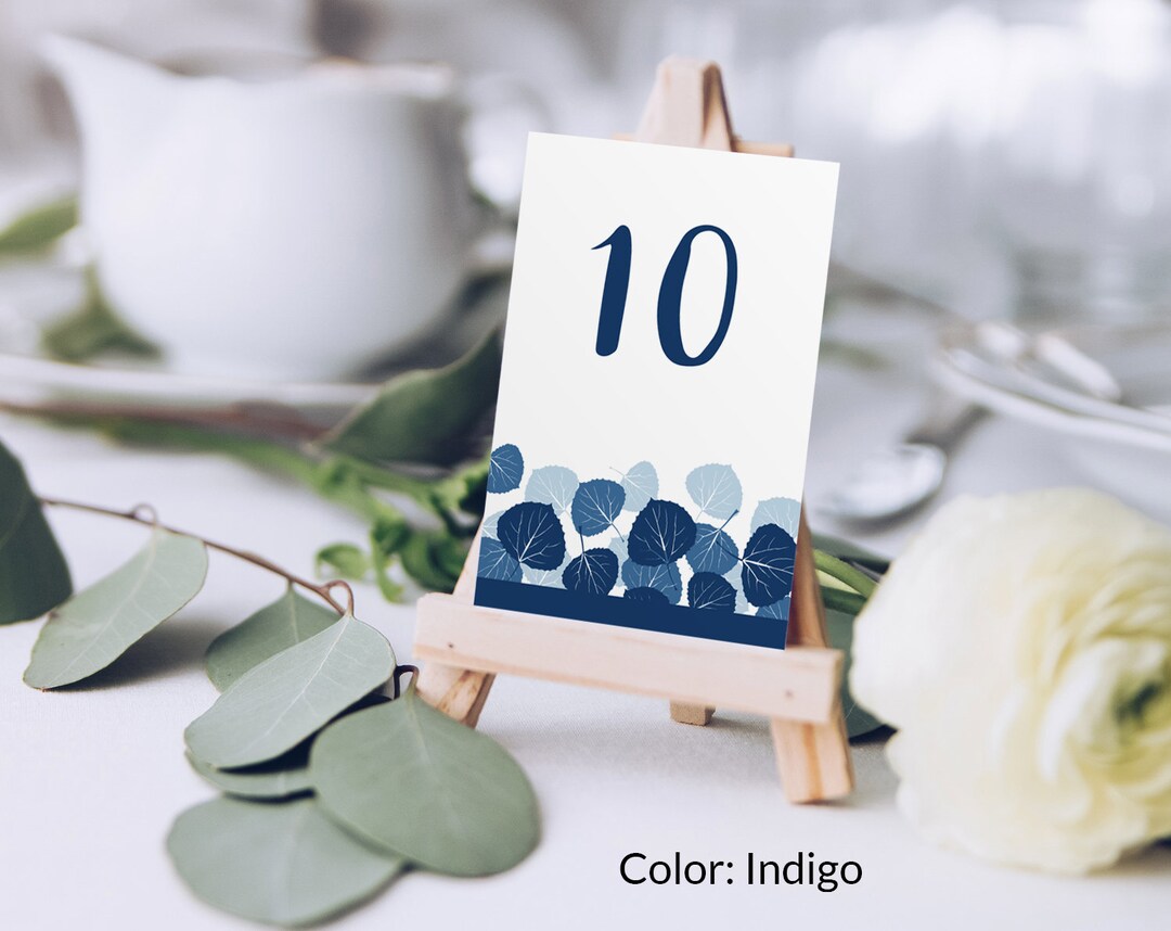 Greenery Table Numbers Template | Downloadable Rustic Table Numbers ...