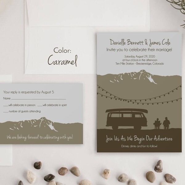 Camper Van Wedding Card - Etsy