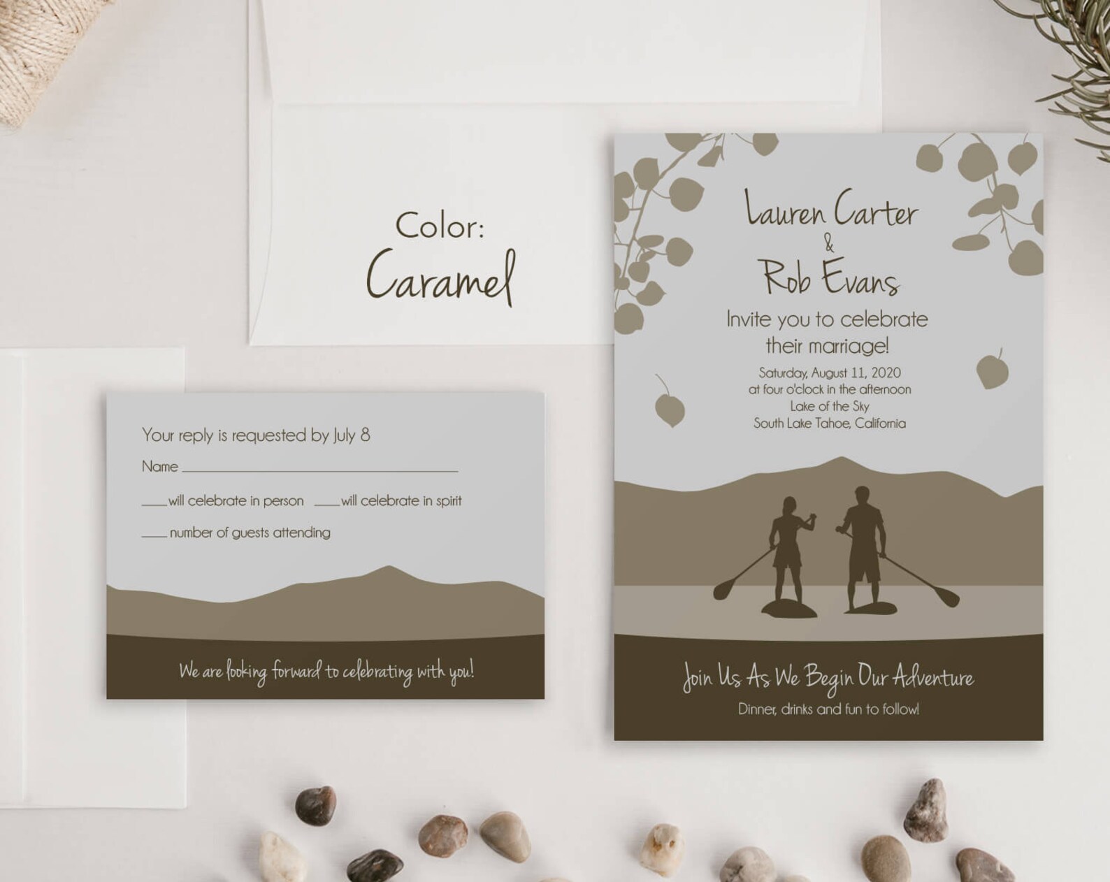 Stand up Paddle Wedding Invitation Template SUP Wedding - Etsy