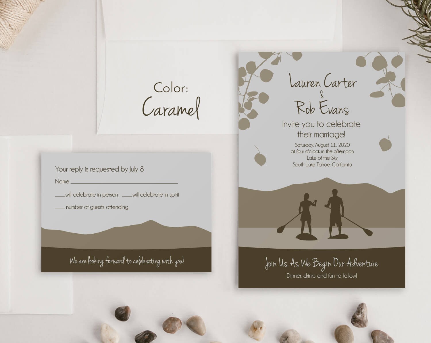 Stand up Paddle Wedding Invitation Template SUP Wedding - Etsy