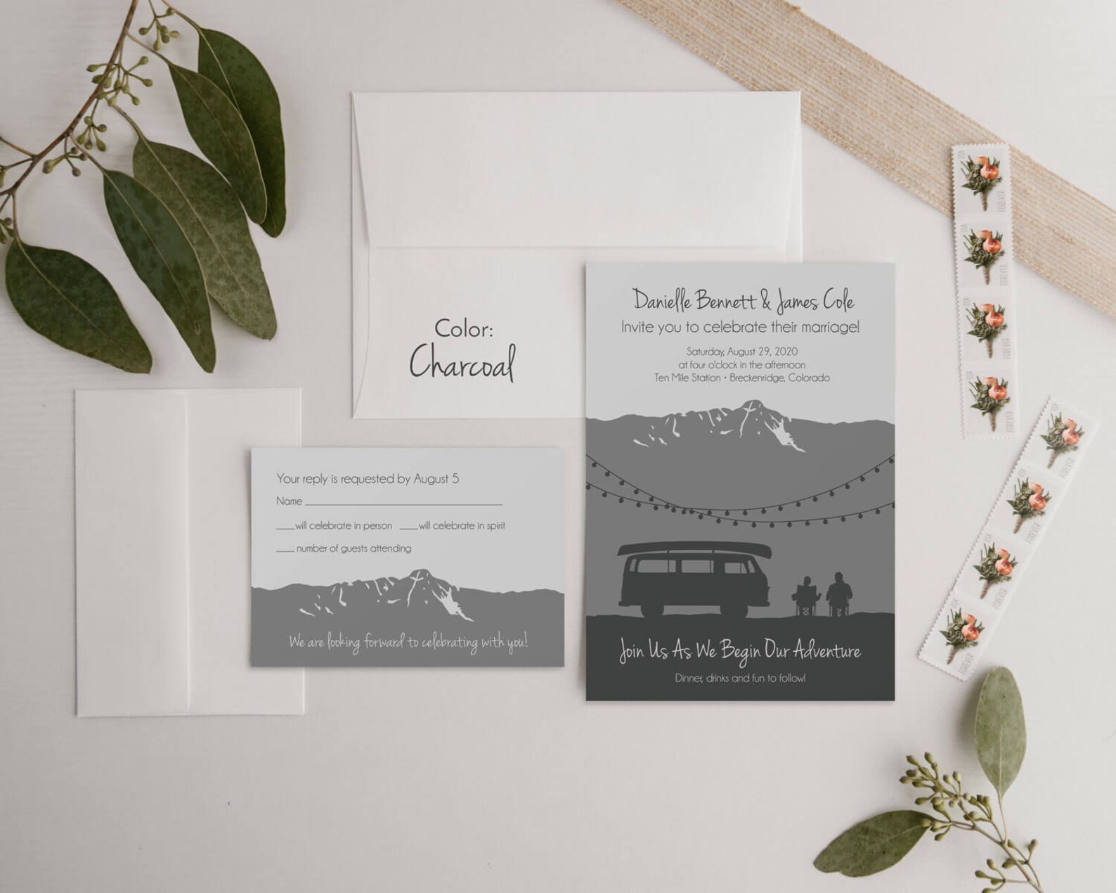 Camper Van Travel Theme Wedding Invitation Template Camper - Etsy