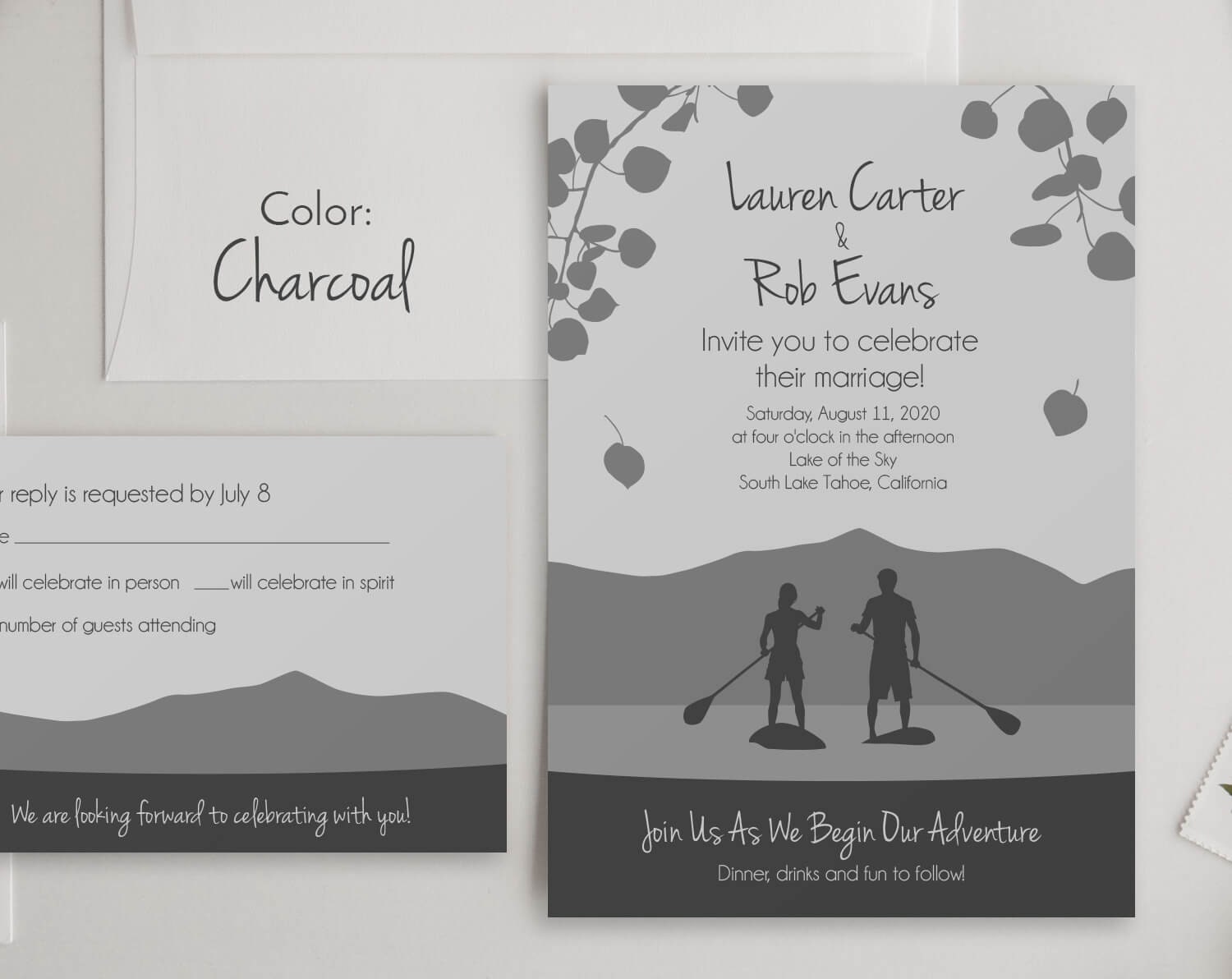 Stand up Paddle Wedding Invitation Template SUP Wedding - Etsy