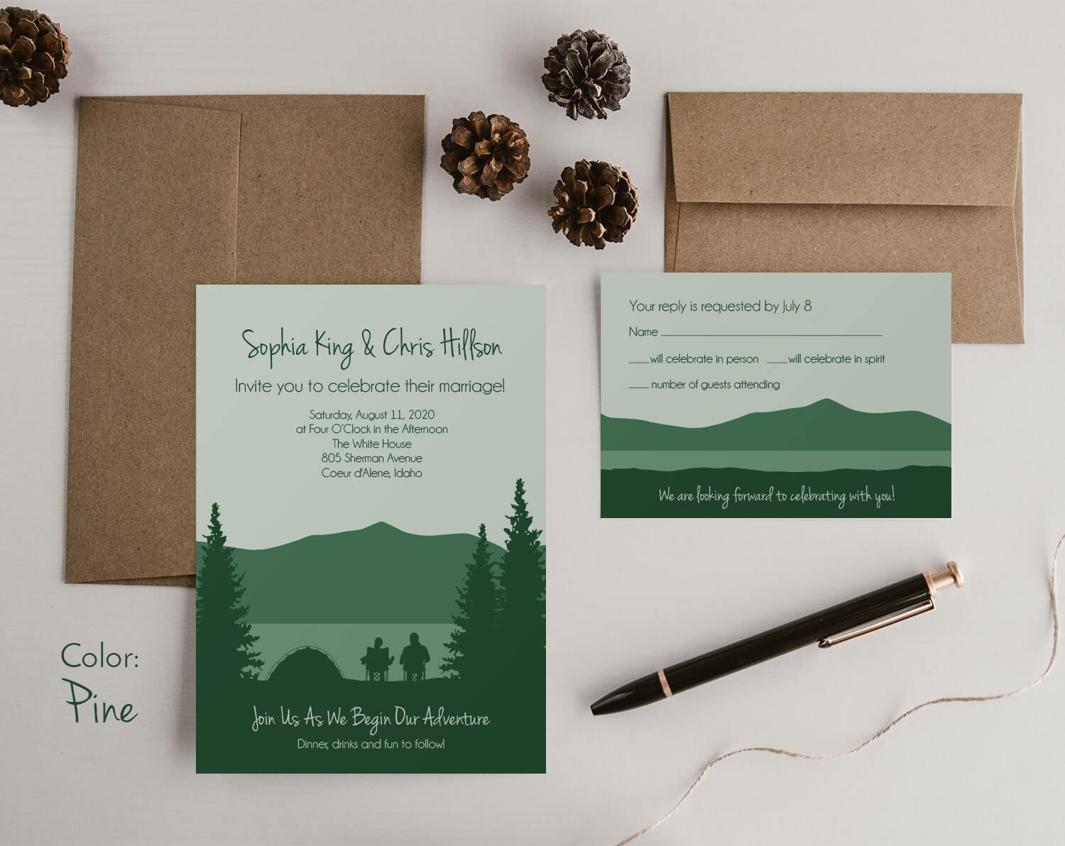 Camp Themed Wedding Invitation Template Woodland Wedding - Etsy