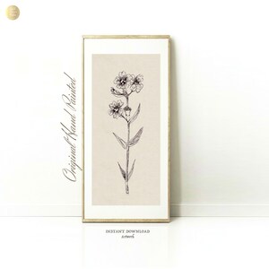 Vertical Tall Long Narrow Wall Art Vintage Sketch Rectangle Wall Art ...