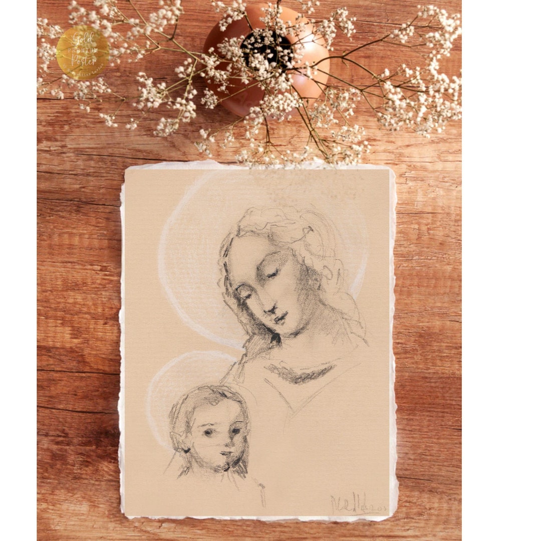 Vintage Marian Download, Vintage Catholic Art, Marian Art, Catholic ...