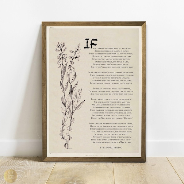 Kipling If Poster - Etsy