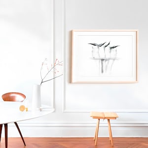 Bird Sketch Art Print,bird Perching Wildlife Drawing,black & White ...