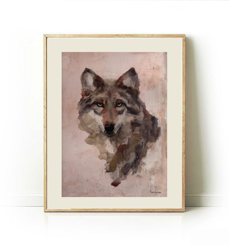 Large Grey Wolf Painting PRINTABLE Wall Art Print Grey Wolf | Etsy